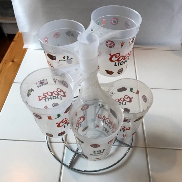Dining | 5 Coors Light Pint Draught Tower Plastic Cups With Metal ...